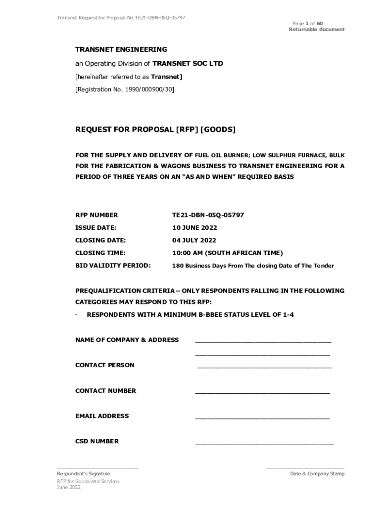 Fillable Online TRANSNET FREIGHT RAIL an Operating Division ... Fax ...