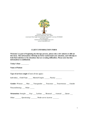 Fillable Online client information form Fax Email Print - pdfFiller