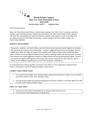 Fillable Online School-Parent Compact Mary Lee Clark Elementary ... Fax ...
