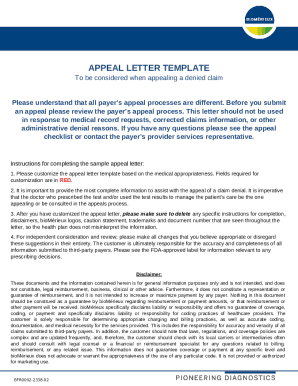 SAMPLE LETTER OF APPEAL TEMPLATE To be ... Doc Template | pdfFiller