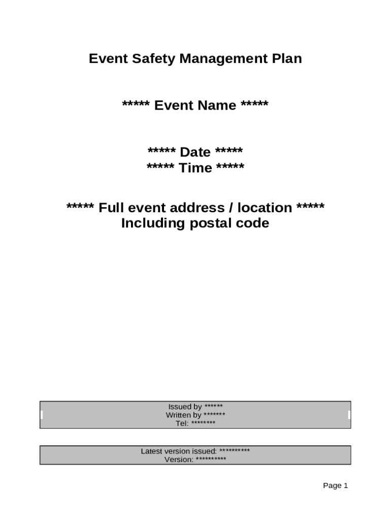 Event Management Plan Event Name Event Date and Times Doc Template ...