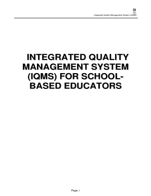 Fillable Online integrated quality management system (iqms) for school ...