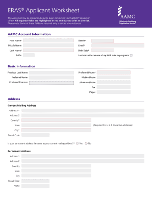 Fillable Online MyERAS Application: How to Fill Out the Experiences ...