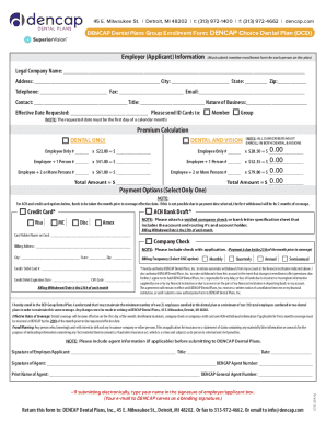 Fillable Online DENCAP Dental Plans Enrollment Form: Individual Value ...