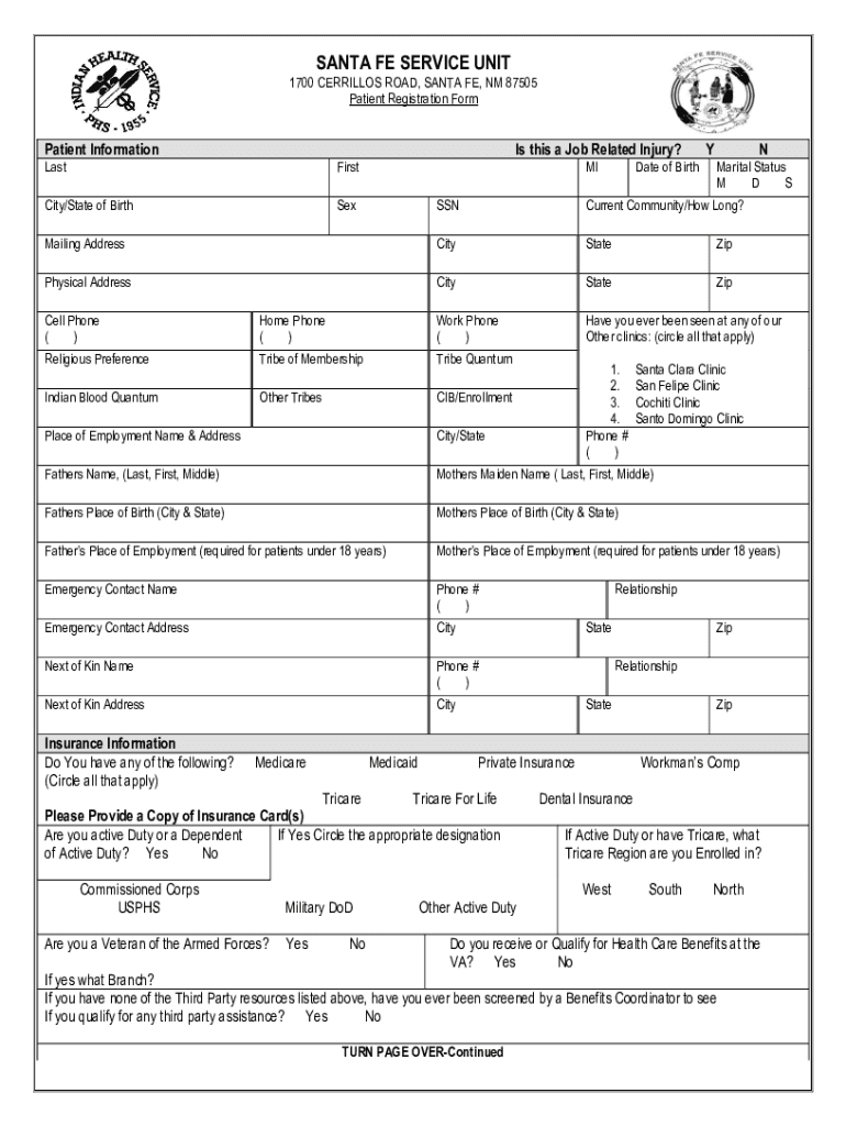 Fillable Online SANTA FE SERVICE UNIT Fax Email Print - pdfFiller