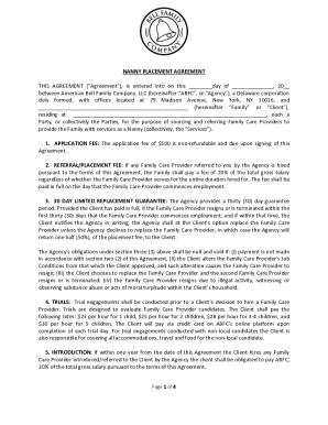 Fillable Online full time family agreement Fax Email Print - pdfFiller