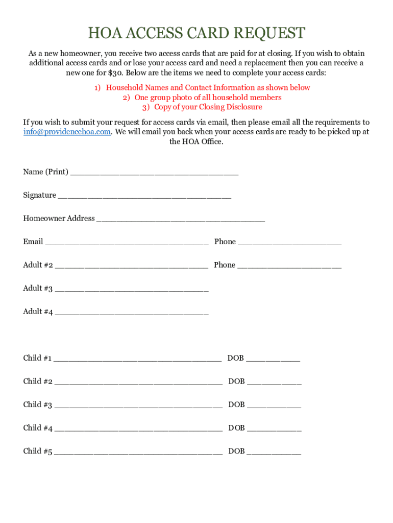 Fillable Online Dear New Resident, On behalf of your property ... Fax ...