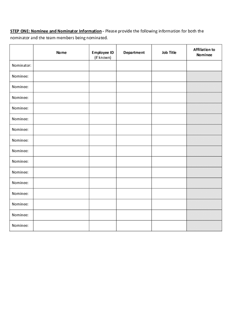 Fillable Online awards unt Teamwork Award Nomination Form Fax Email Print - pdfFiller