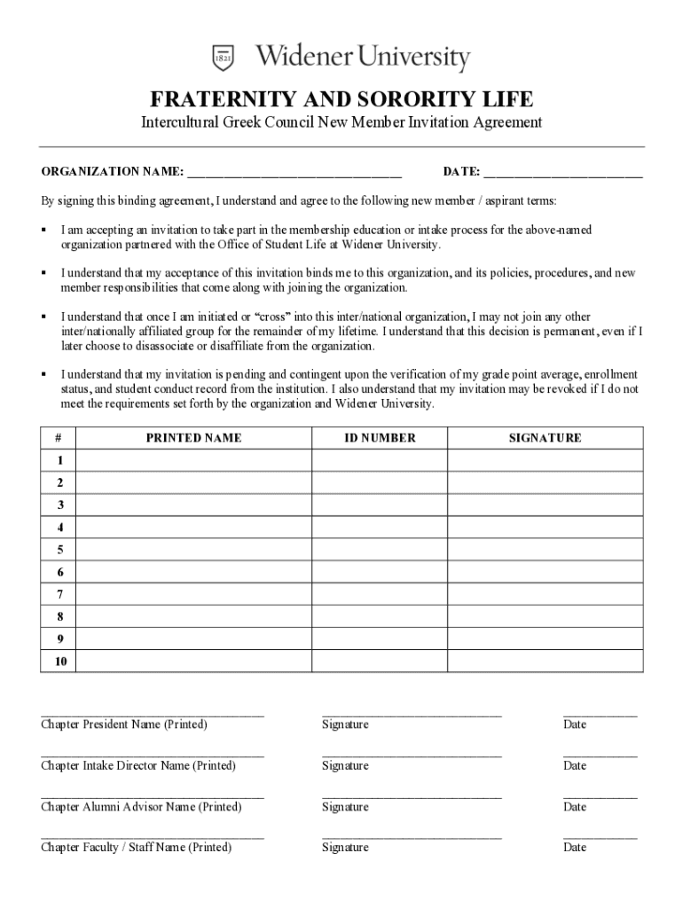 Fillable Online IGC New Member Invitation Agreement.docx Fax Email ...