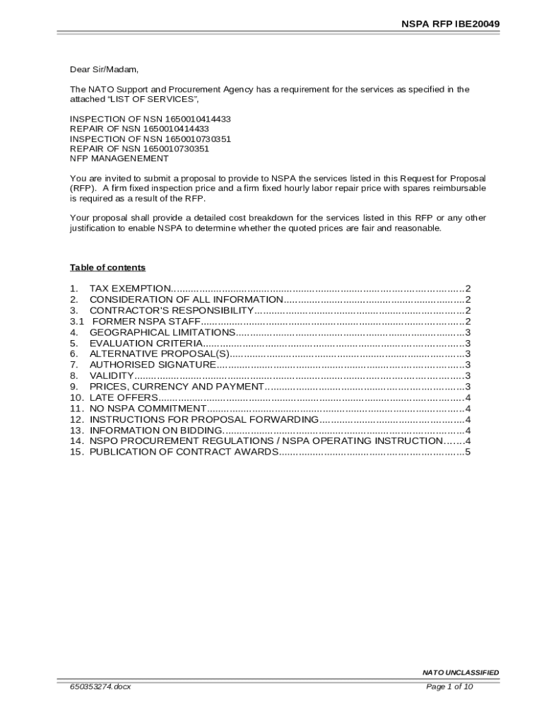 NSPA - ePortal - NATO.int Doc Template | pdfFiller