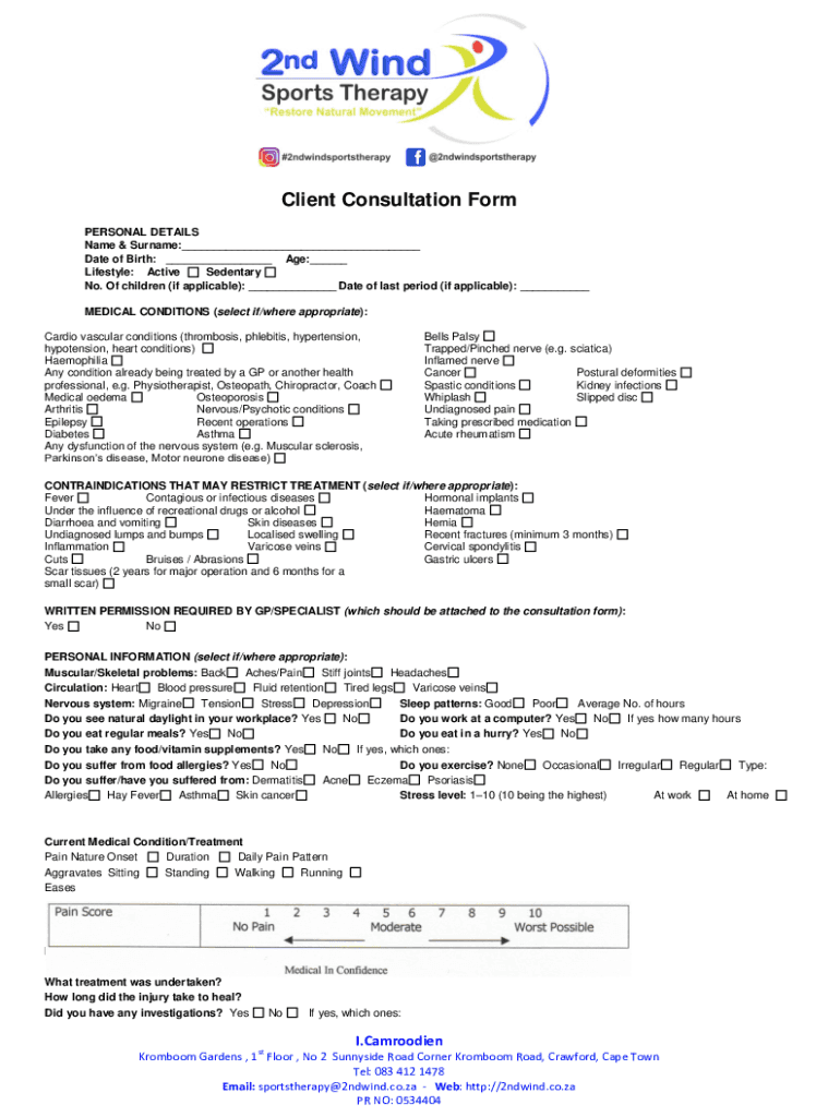 Fillable Online Beauty/Aesthetic client consultation form template Fax ...
