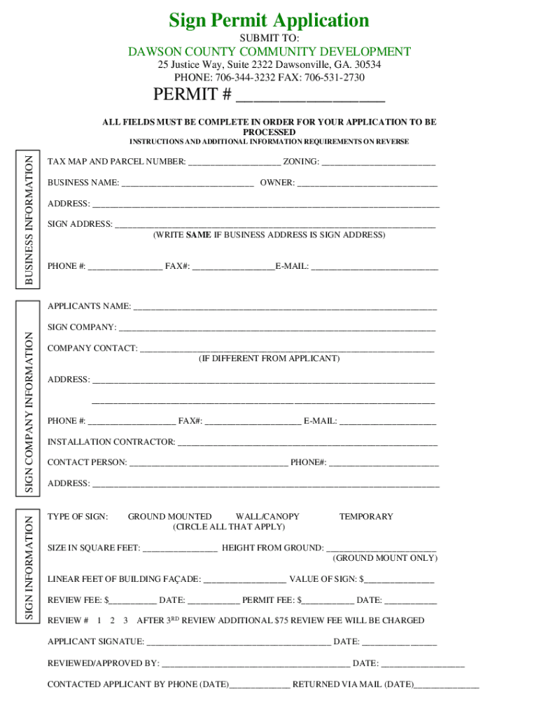 Fillable Online Forms, Permits, and ApplicationsDawson County, Georgia ...
