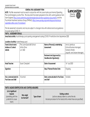 Fillable Online Health and Safety Site - Risk Assessment Fax Email ...