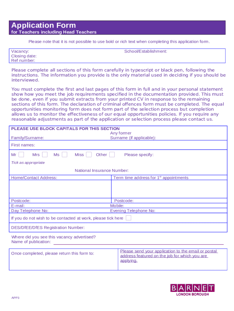 Advice for completing an application - NQT teaching ... Doc Template ...