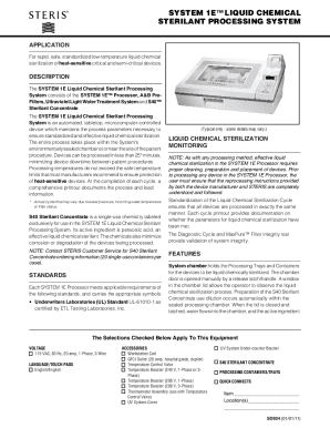 Fillable Online SYSTEM 1E Liquid Chemical Sterilant Processing System ...