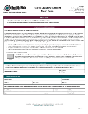 Fillable Online Flexible / Taxable Spending Account Claim Form Fax ...