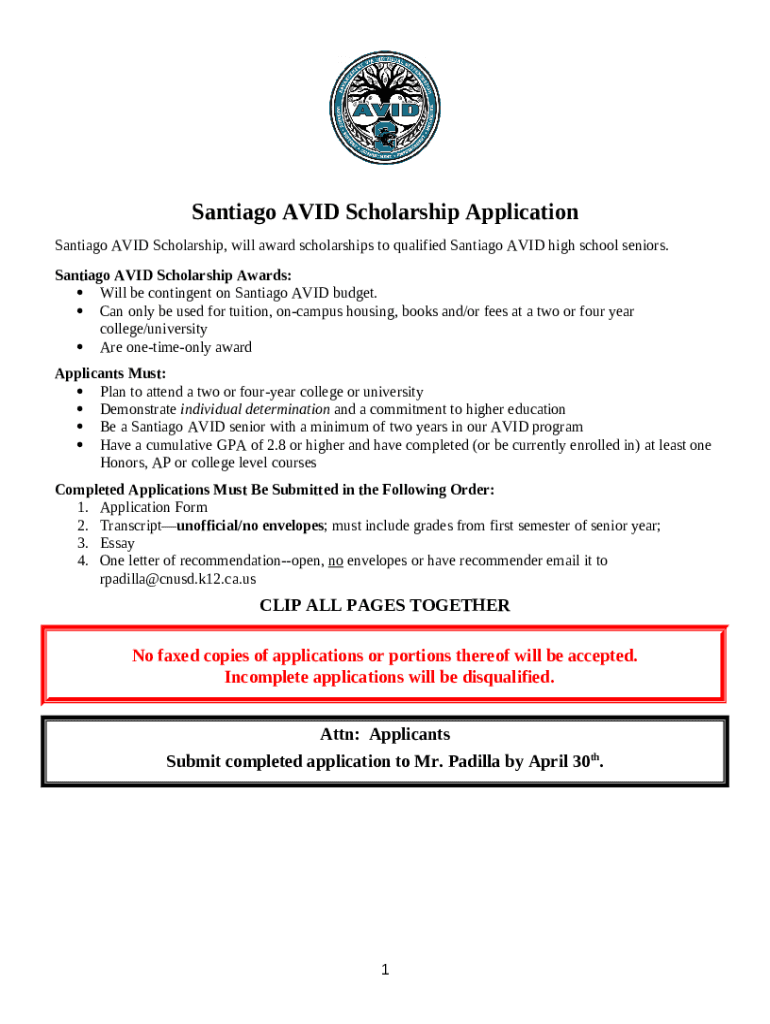 Benefits of AVID - Santiago High School Doc Template | pdfFiller