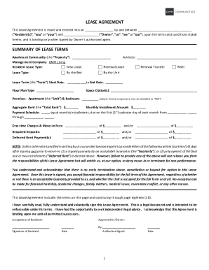 Fillable Online Jubilee Ontario Sample Lease Agreement January 2019 ...