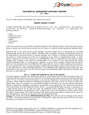 Fillable Online Free Car Rental Agreement Template for Download (Doc ...