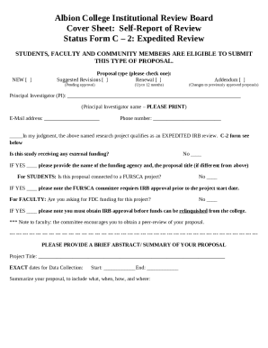 Proposal Status s and Levels of Review Doc Template | pdfFiller