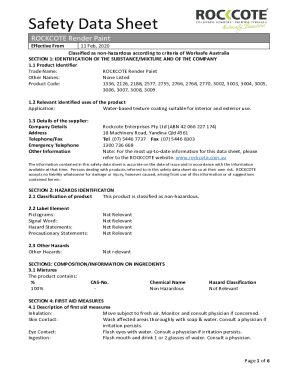 Fillable Online Safety data sheets - Chemicals - Safe Work Australia ...