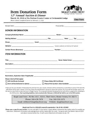 Fillable Online Item Donation Form Fax Email Print - pdfFiller