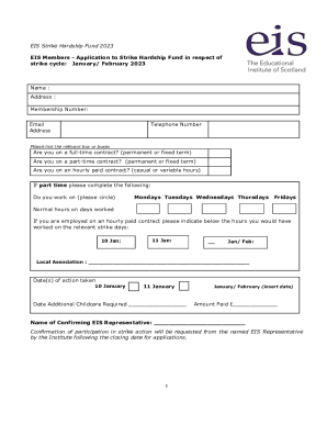 Fillable Online Strike Hardship Claim Form Fax Email Print - pdfFiller