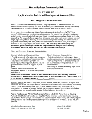Fillable Online Application for Individual Development Account (IDA ...