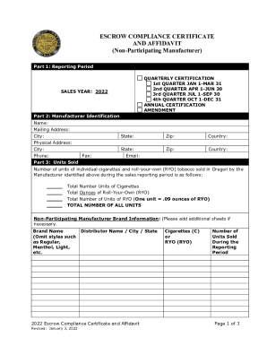 Fillable Online JUS-TOB3 - Certification of Compliance and Affidavit by ... Fax Email Print ...