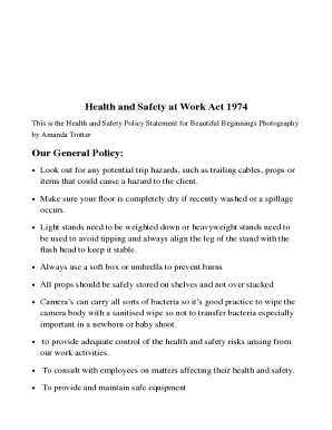 Fillable Online Health and safety policy statement Fax Email Print ...