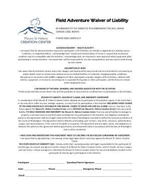 Fillable Online Waiver Agreement Template Fax Email Print - pdfFiller