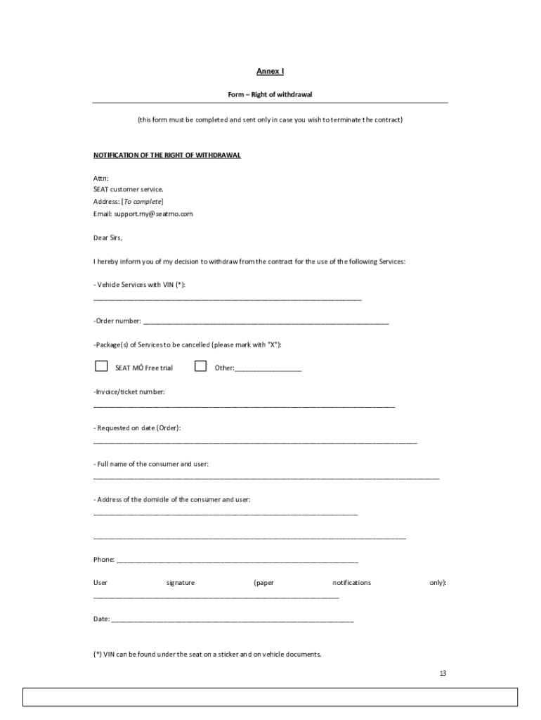 Fillable Online Annex Withdrawal Form Fax Email Print - pdfFiller
