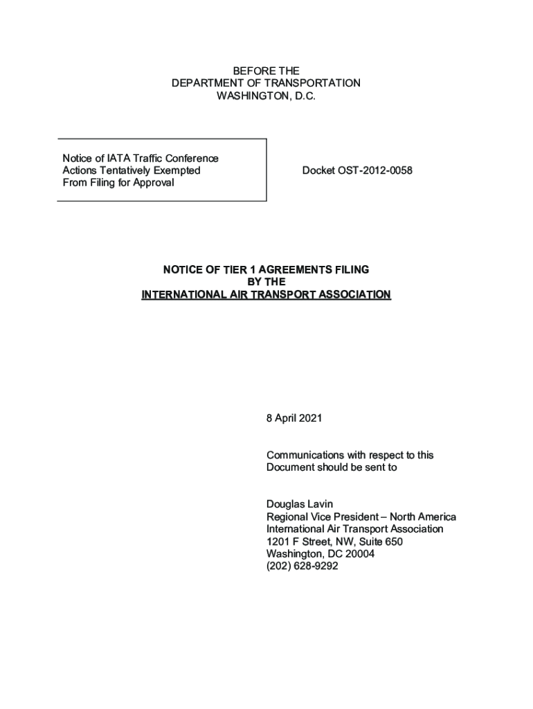 Fillable Online Notice of IATA Traffic Conference Fax Email Print ...