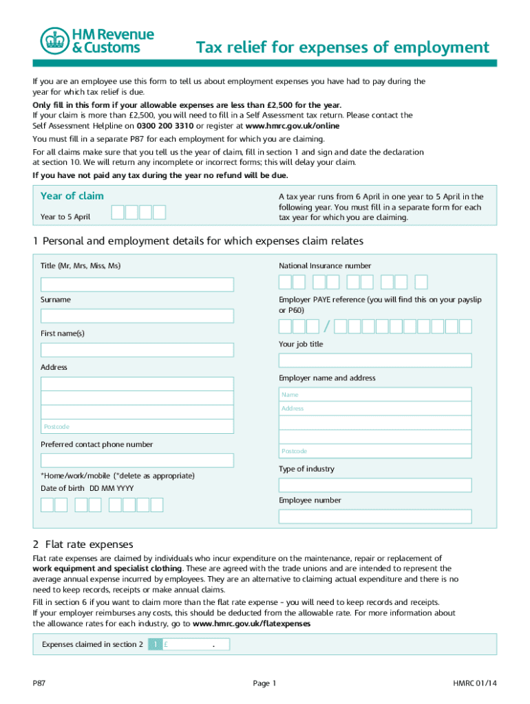 Fillable Online P87 Form - HM Revenue & Customs - GOV.UK Fax Email ...