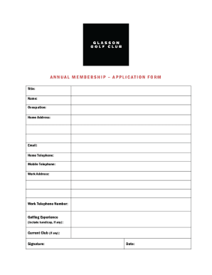 Fillable Online ANNUAL MEMBERSHIP APPLICATION FORM Fax Email Print ...