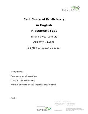 Fillable Online Fillable Online Certificate of Proficiency in English ...