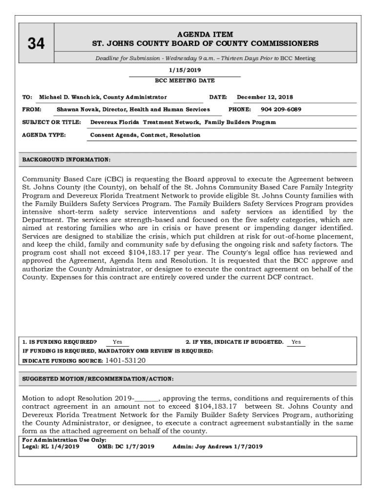 Fillable Online Community Based Care (CBC) is requesting the Board ...