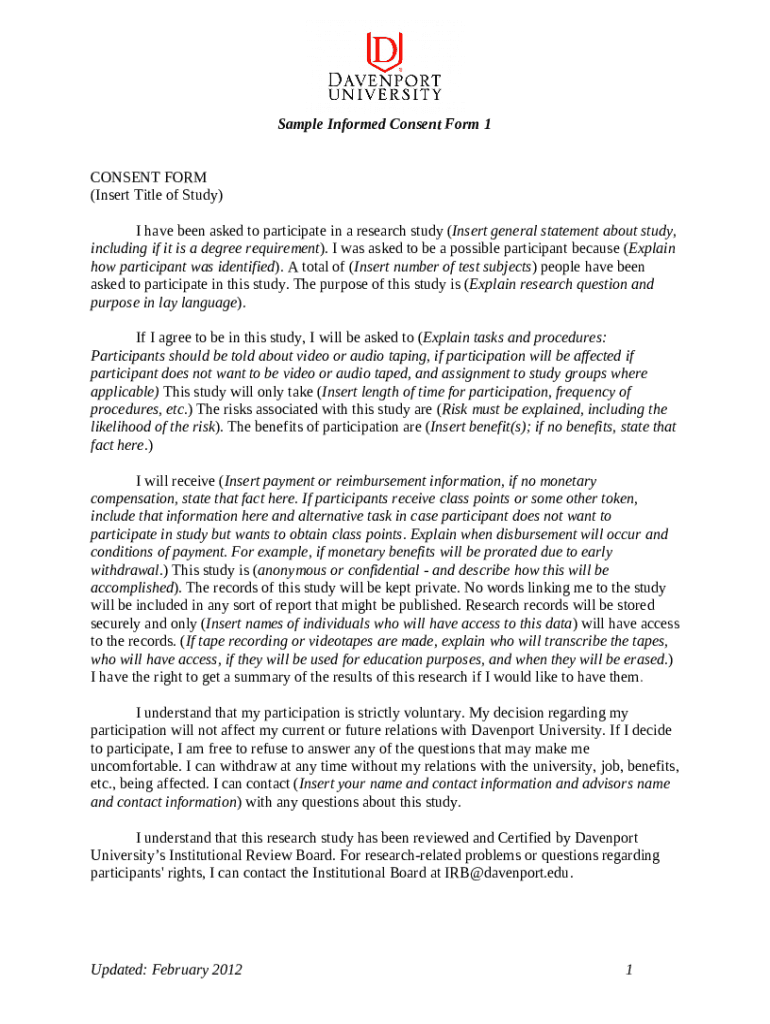 Consent TemplateGuidance Notes Doc Template | pdfFiller