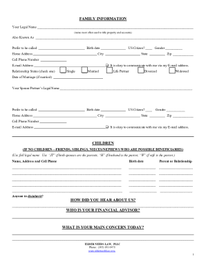 Fillable Online Estate Planning Worksheet Fax Email Print - pdfFiller
