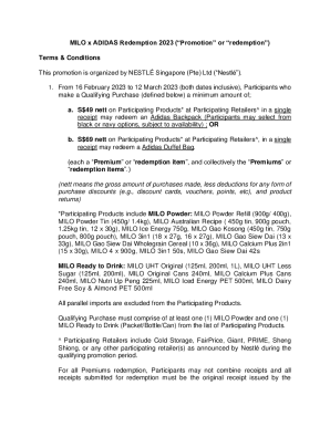Fillable Online INTERNAL USE ONLY NESTLE BRAND SPECIFIC Redemption T&CS ...