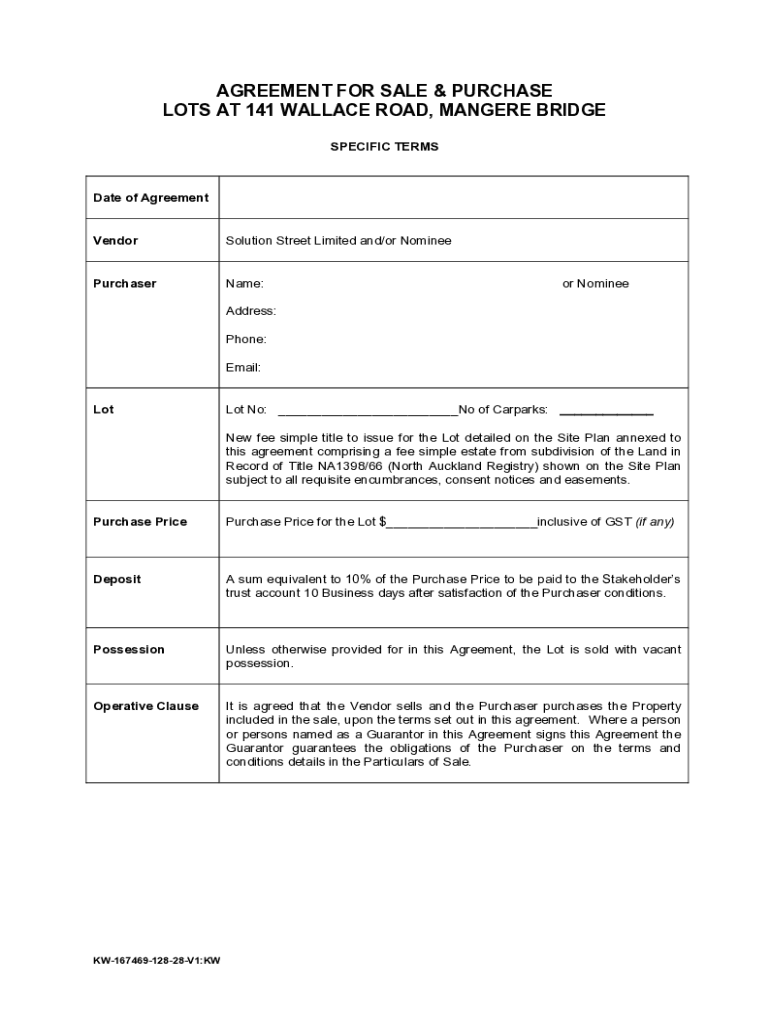 Fillable Online Purchase and Sale Agreement Template - eForms Fax Email ...