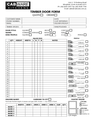 Fillable Online TIMBER DOOR FORM Fax Email Print - pdfFiller