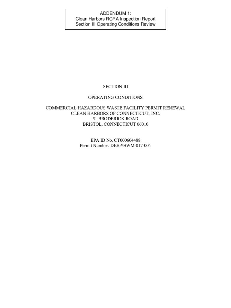 Fillable Online CLEAN HARBORS OF CONNECTICUT Third Party Audit ...
