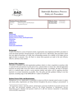 Fillable Online sao georgia Statewide Business Process Policy ...