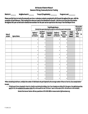 Fillable Online Community Service Tracking Form. Community Service ...
