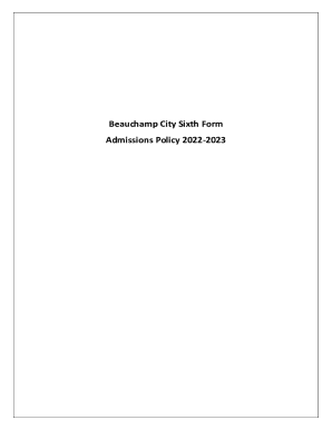 Fillable Online Admissions - Beauchamp City Sixth Form Fax Email Print - pdfFiller