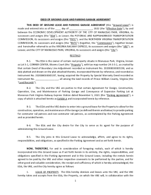 Fillable Online deed of ground lease and parking garage agreement Fax ...