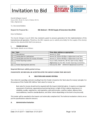 Fillable Online framework agreement for emergency shelter kits Fax Email Print - pdfFiller