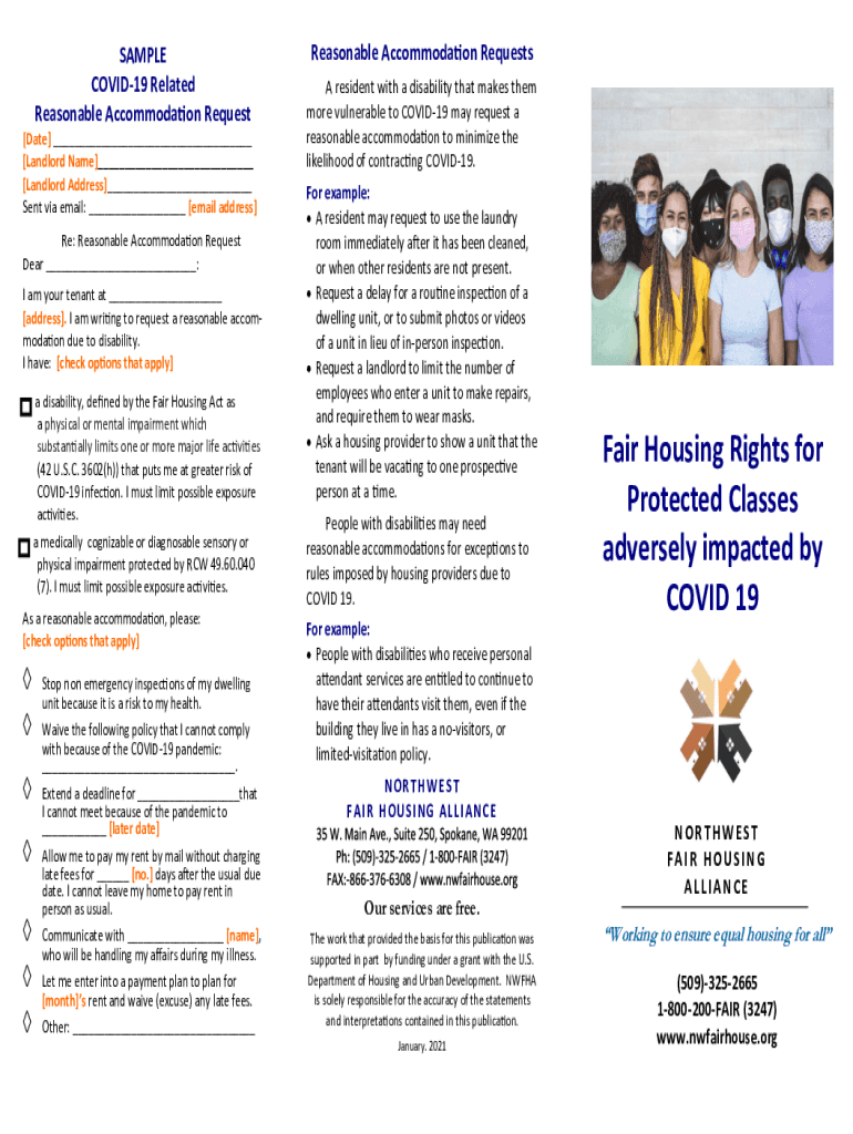 Fillable Online Requesting Housing Accommodations - sample letter Fax ...