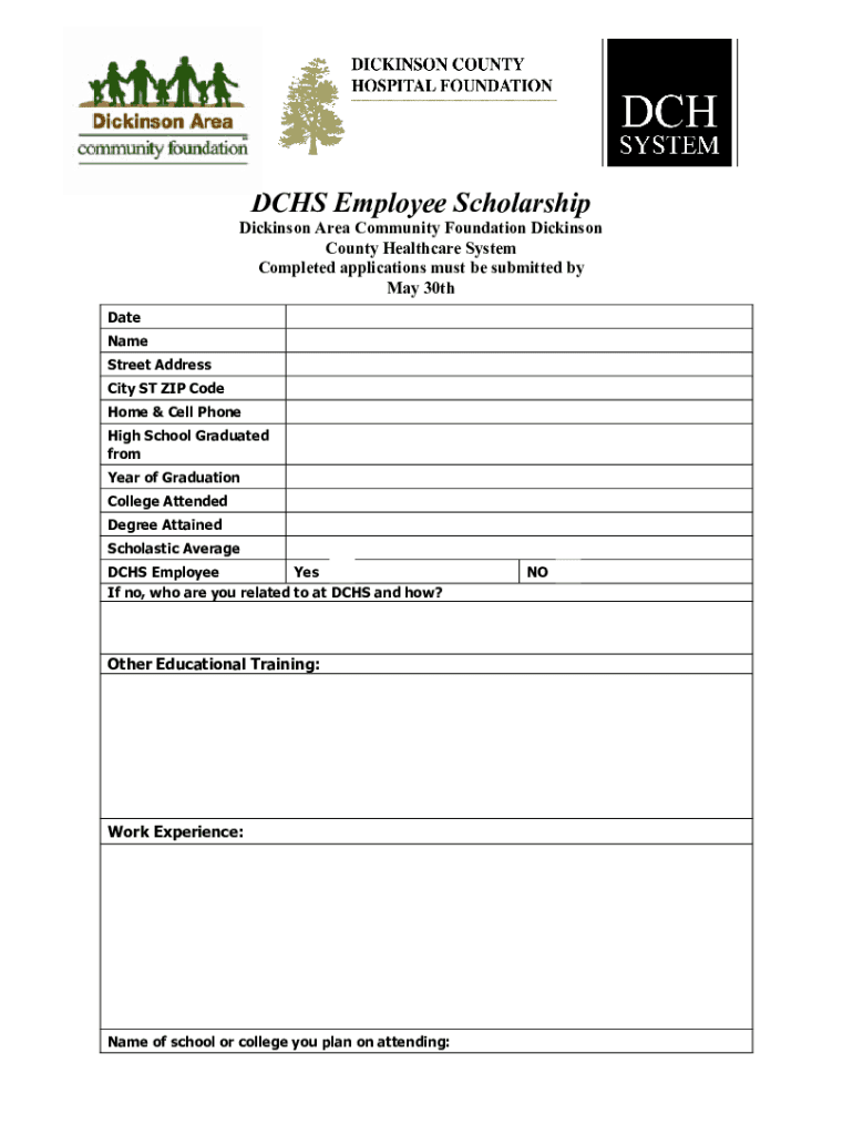 Fillable Online DCHS Employee Scholarship Fund Criteria Fax Email Print ...